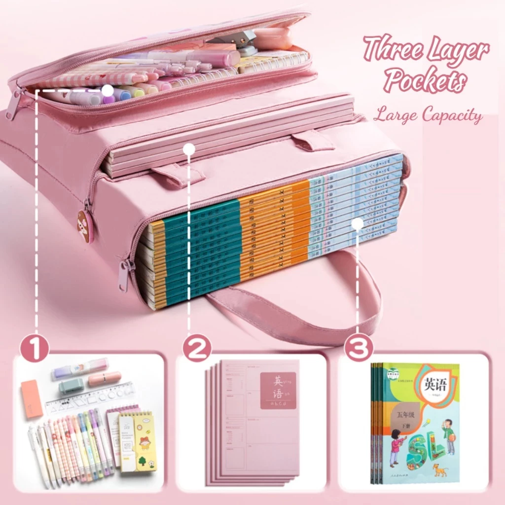 Portable Tutoring Bag Zipper Waterproof Thickened Oxford cloth Book ...