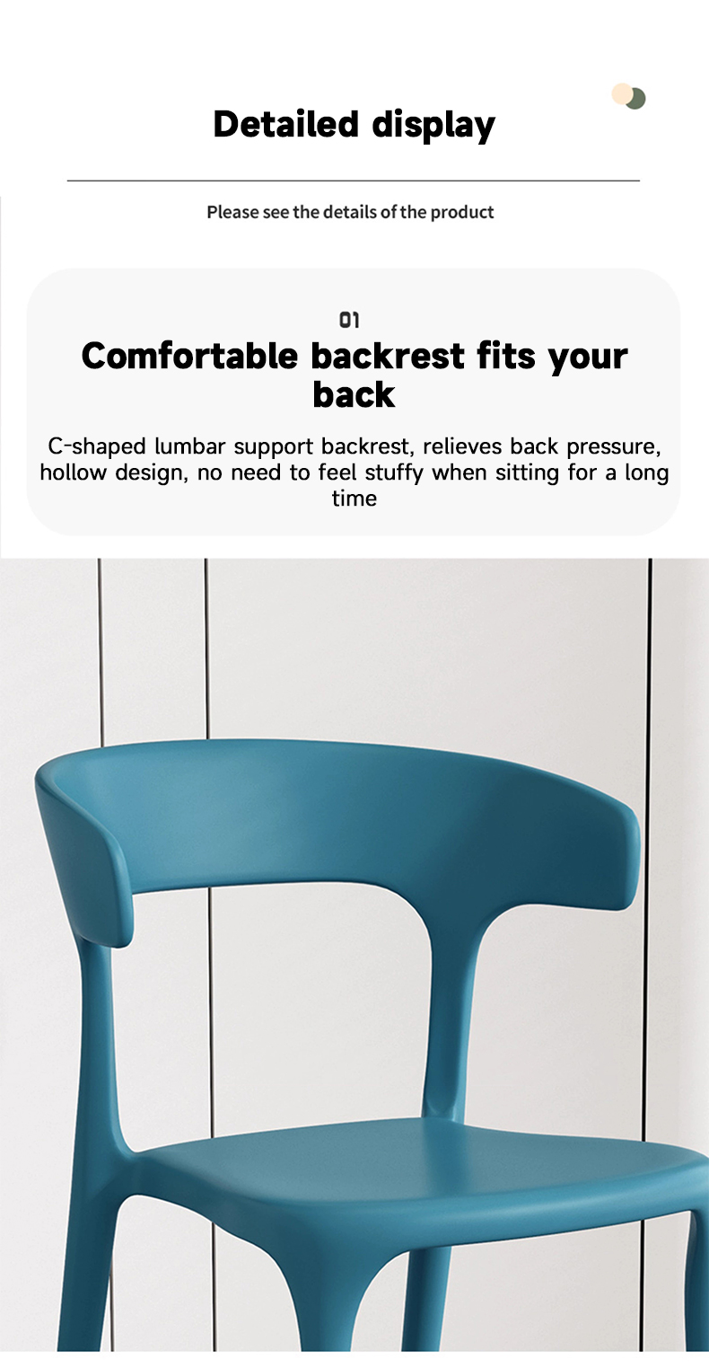 Oimiu Dining Chair Nordic Plastic Chair Home Stackable Study Chair Furniture Coffee Chair ...