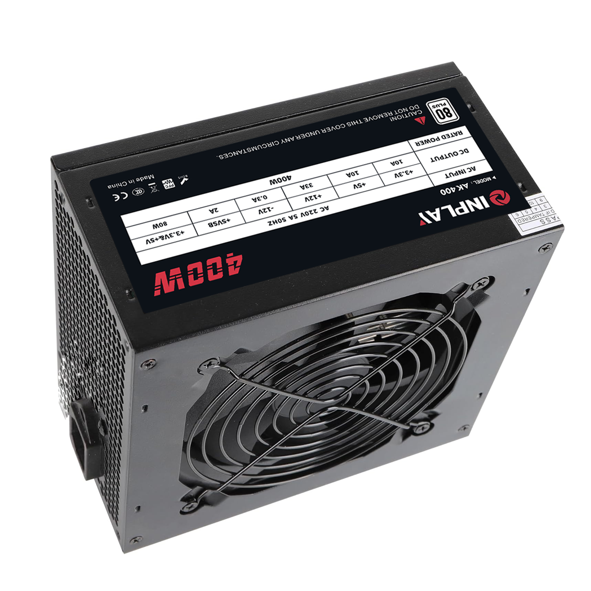 Inplay 400W ATX PSU 80 Efficiency Rated 400W Long Wire PSU For Desktop ...
