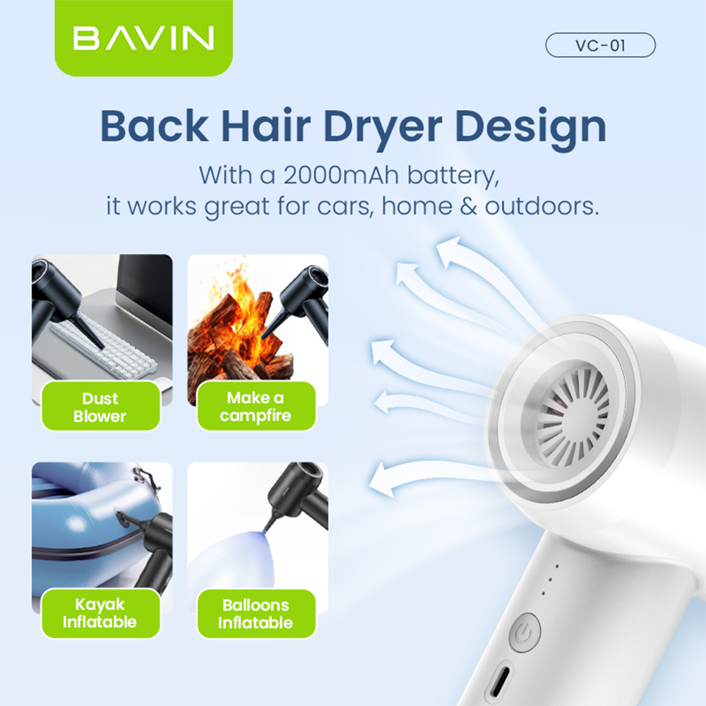 BAVIN VC01 2000mAh 6 in 1 Handheld Wireless Vacuum 6000Pa Suction Wet ...
