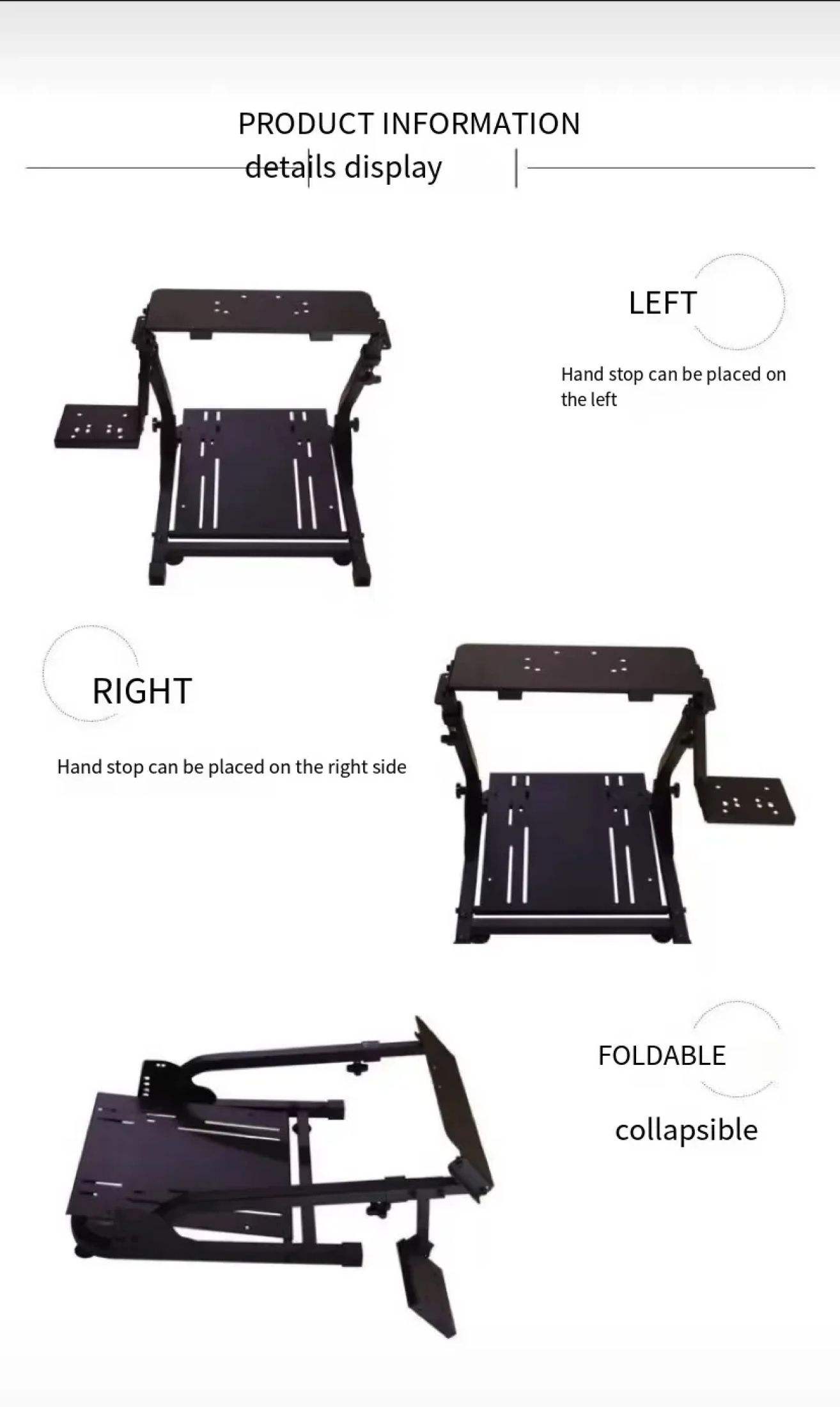 V1 Foldable Racing Simulator Steering Wheel Stand Folding Bracket for ...