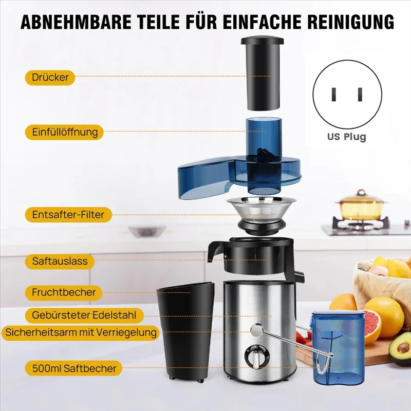 BOBO Electric Juicer Fruit and Vegetable Machine Large Capacity Heavy ...