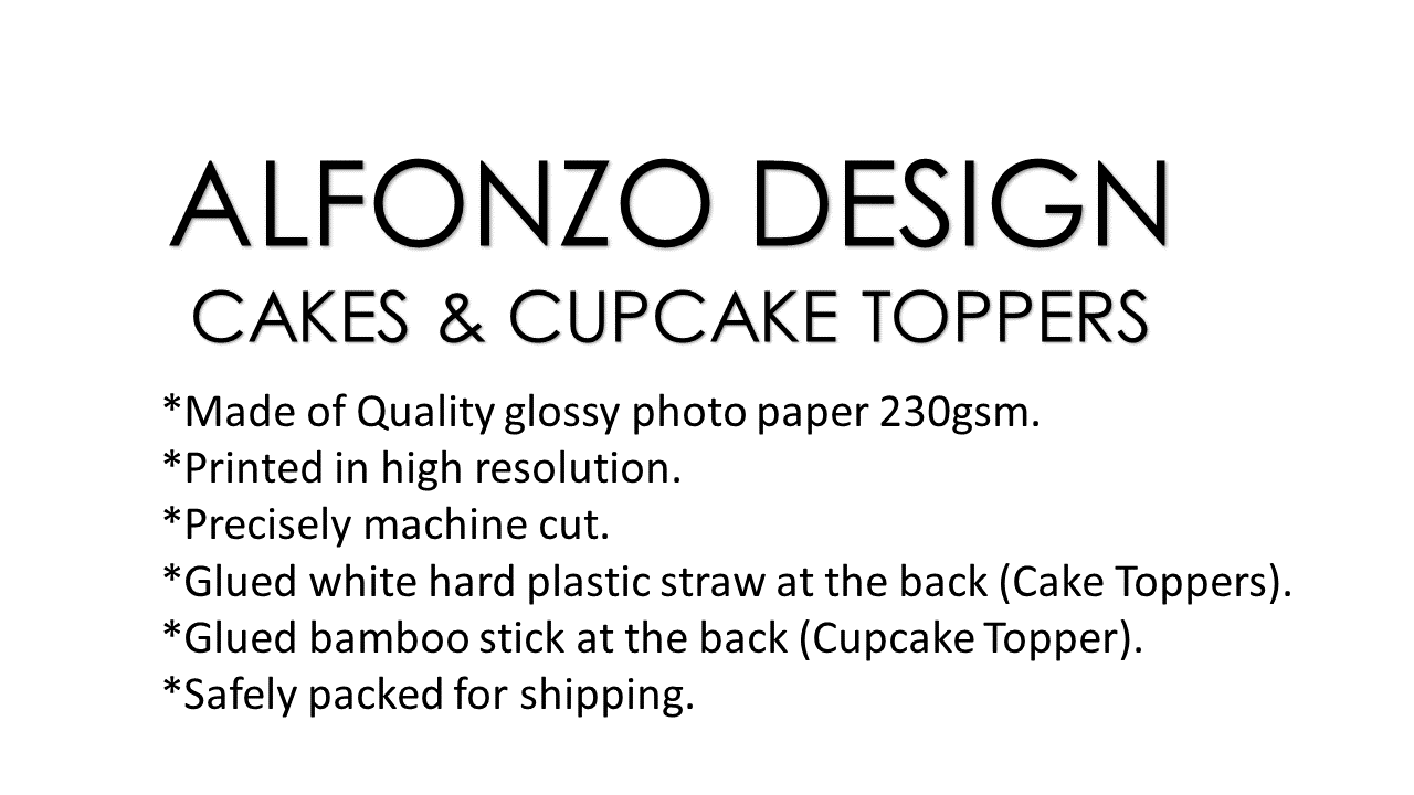 ALFONSO DESIGN CAKE/CUPCAKE TOPPERS WITH PERSONALIZED PICTURE, NAME ...