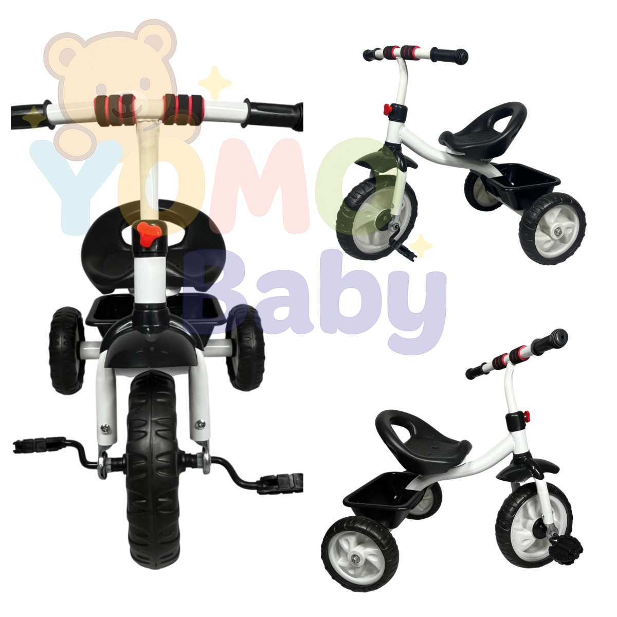 Baby 3 Wheels Bike for Baby Girl Kid Trolley Bike with Basket and Push Handle for Kids Stroller ...