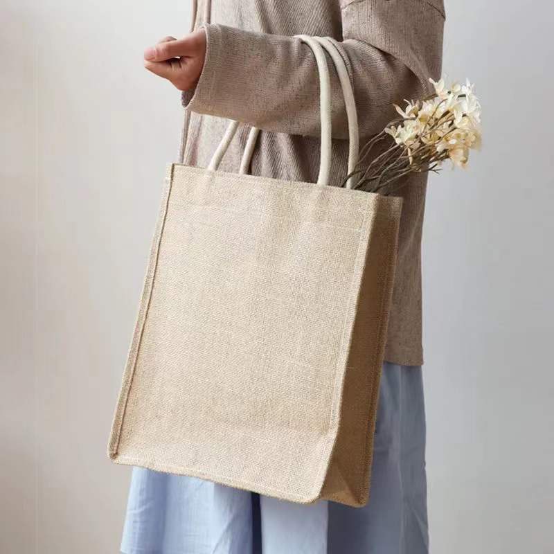 Abaca Bag Eco Friendly Reusable Jute Bag Burlap Tote Bags Natural Linen ...