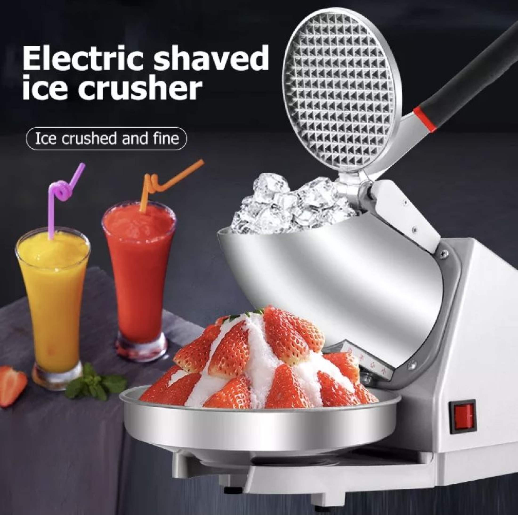 Double Blade Electric Ice Crusher Heavy Duty Stainless Steel Blade for ...