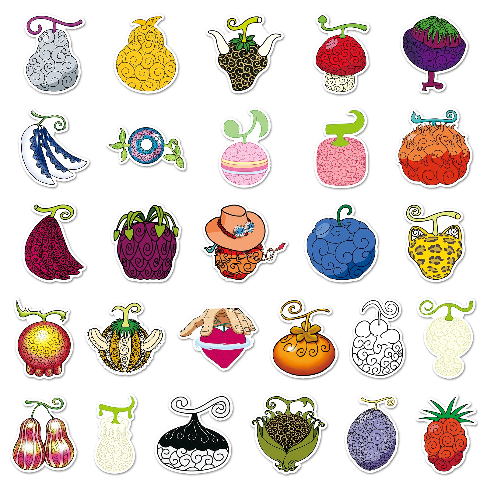 52pcs Devil Fruit Graffiti Stickers | Product Number: L50-1459 | Shopee ...