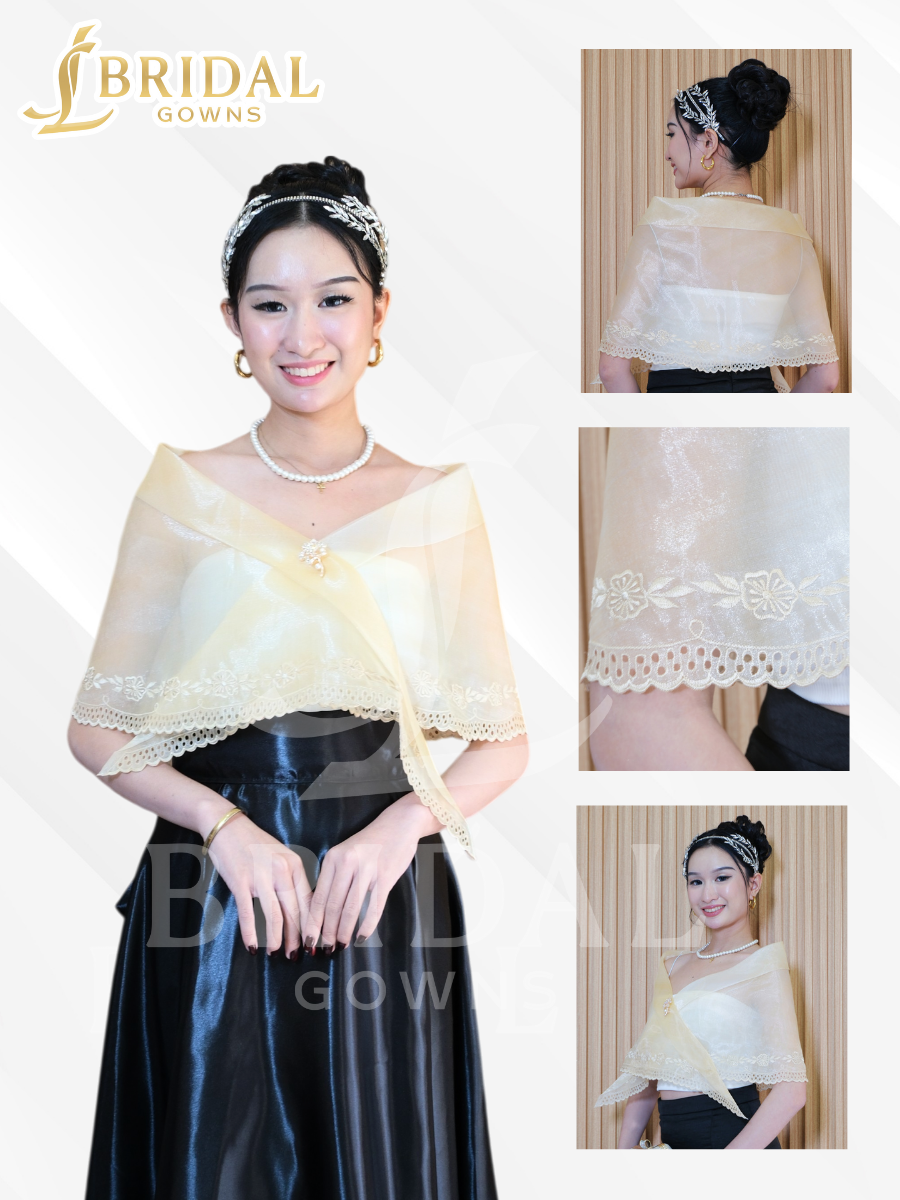 Alampay Bella - modern filipiniana alampay - modern filipiniana shawl ...