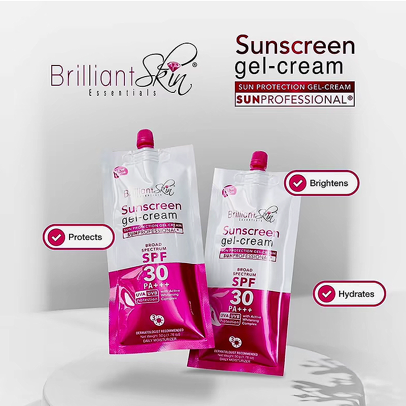 Original BRILLIANT SKIN Sunscreen Gel Cream | Tinted Sunscreen Face&Body Sunblock 50g | Shopee ...