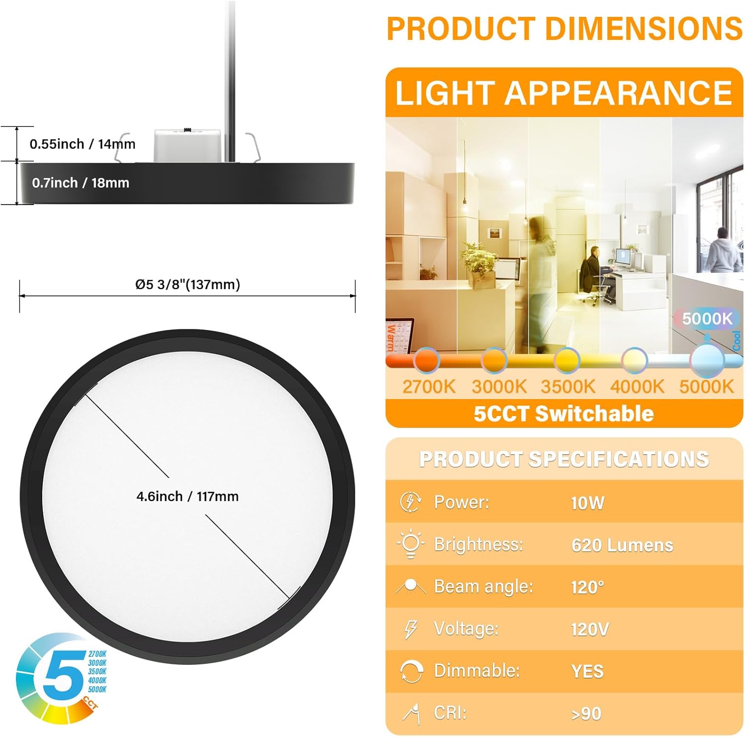 Pin Light Surface Mounted Led Downlight Ceiling Light Tricolor Pinlight ...