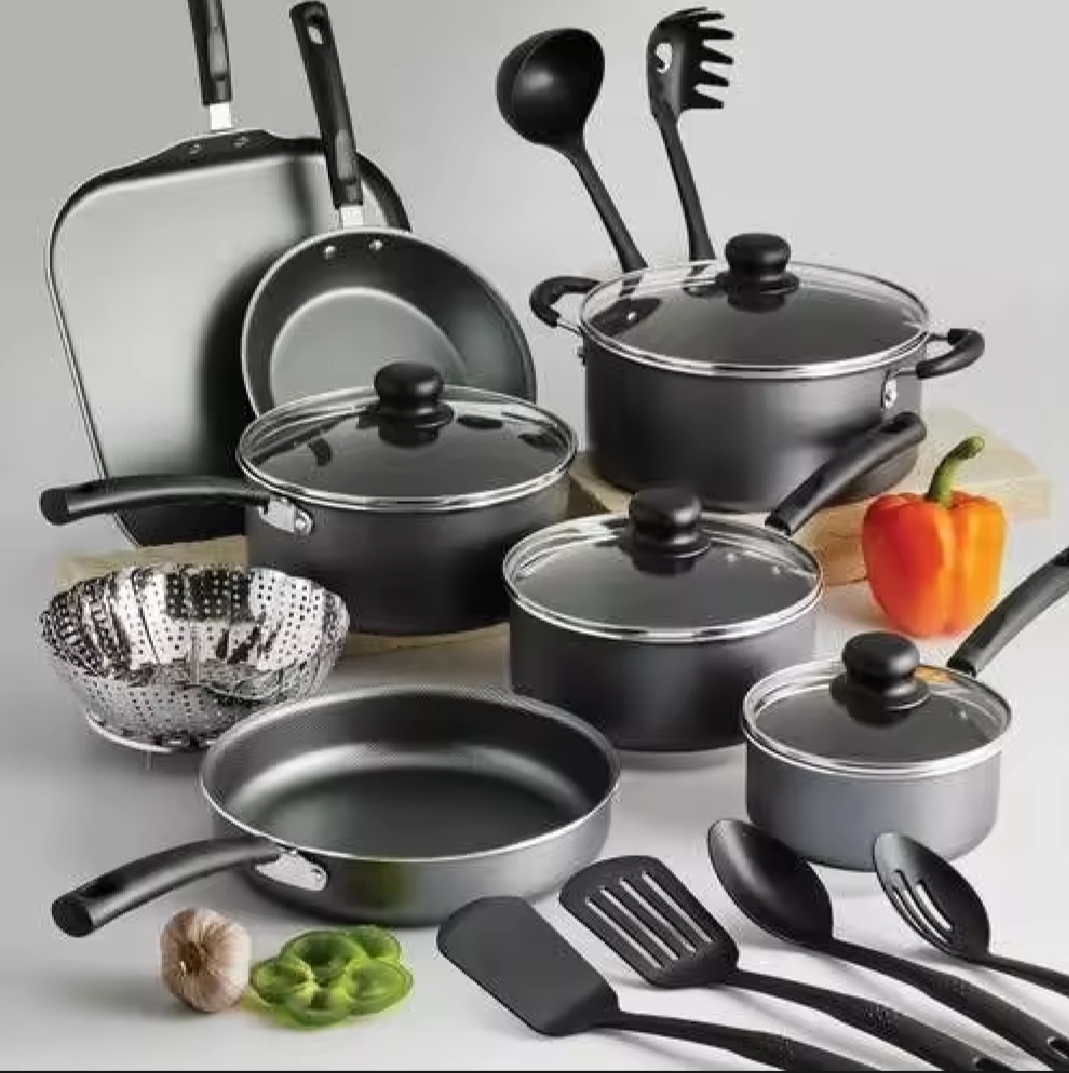 Non Stick Ceramic Cookware Set, Healthy Pot And Flat Bottomed Pot Set ...