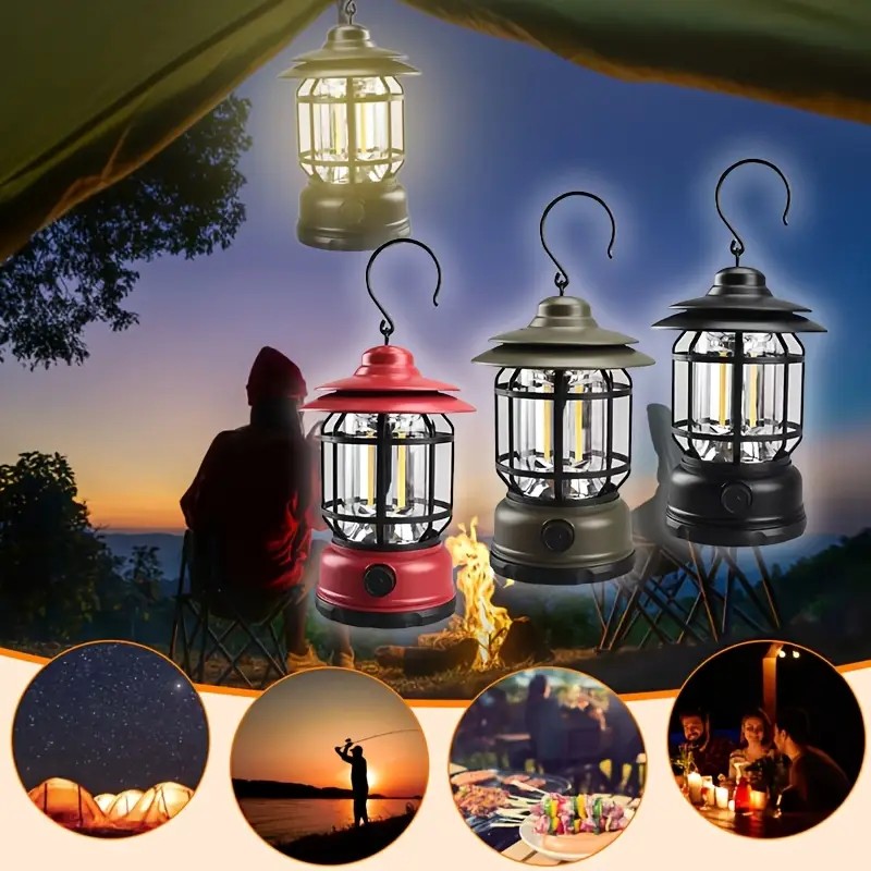 Portable Emergency Light Dimmer Switch Vintage Camping Lanterns ...