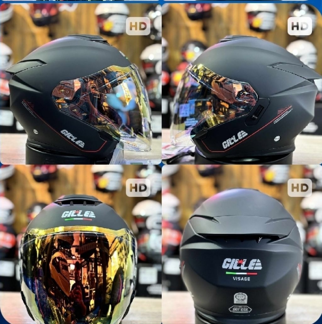 GILLE VISAGE HALF FACE DUAL VISOR DAY AND NIGHT VISOR | Shopee Philippines
