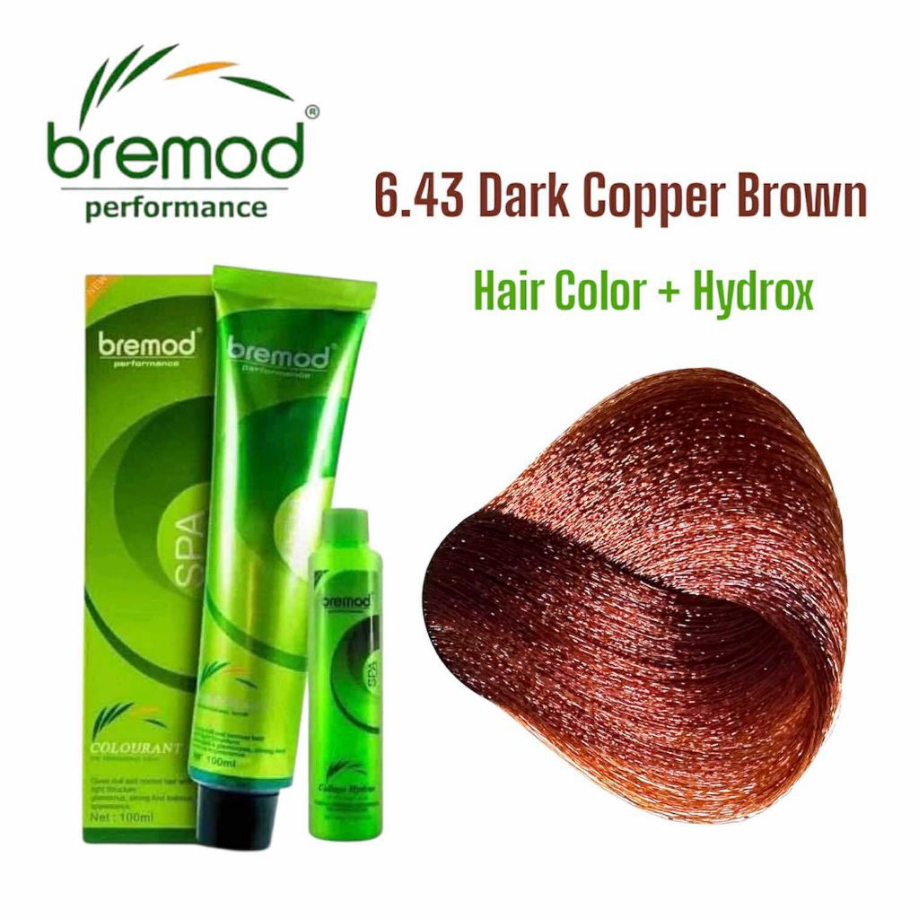 Dark Copper Blond 6.43 Bremod Hair Color Dye with Oxidizer Cream Set ...