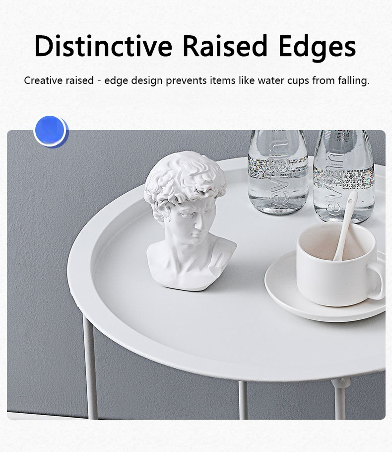 Metal Beside Table Coffee Table Living Room Tea Table Removable Tray ...