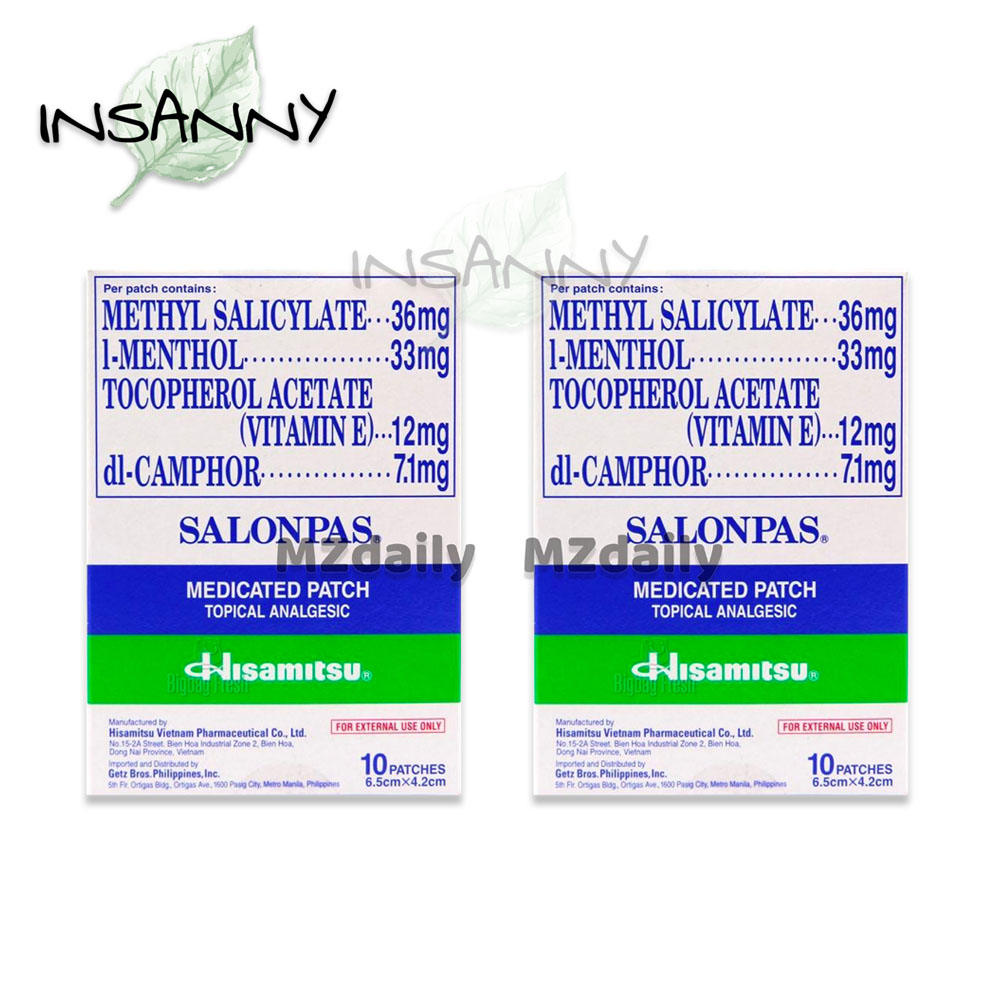 INSANNY ( BUY 1 TAKE 1 ) SALONPAS Medicated Patch (10 Patches) | Shopee ...