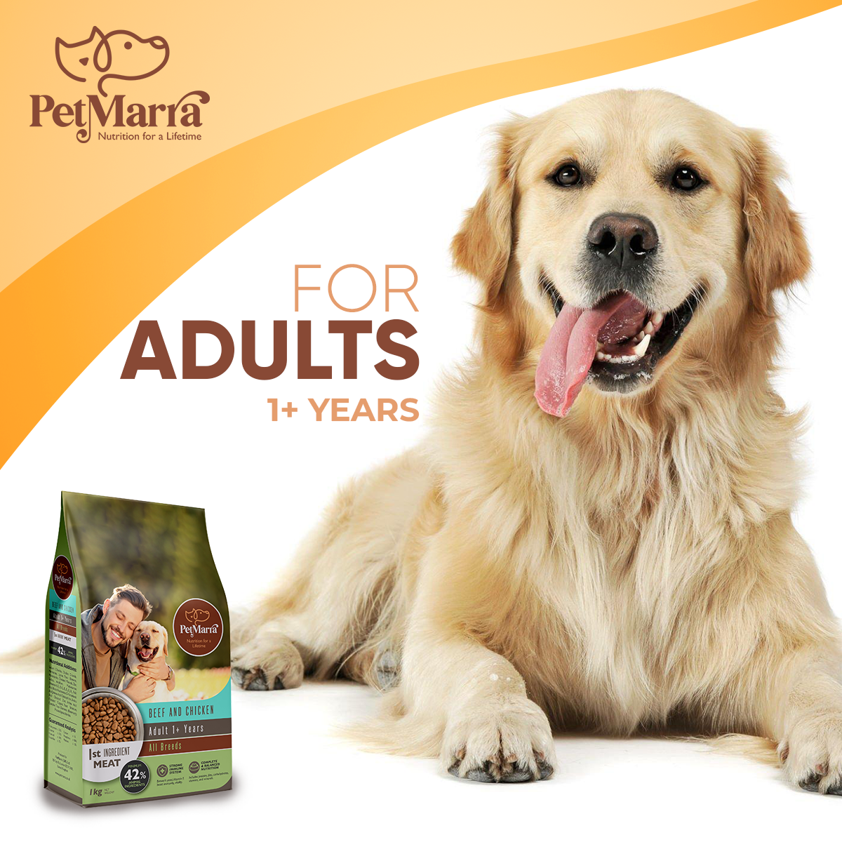 PetMarra Adult Dog Dry Food Beef and Chicken 1kg + Choice Cuts Can Beef Vegetables 170g BUNDLE ...