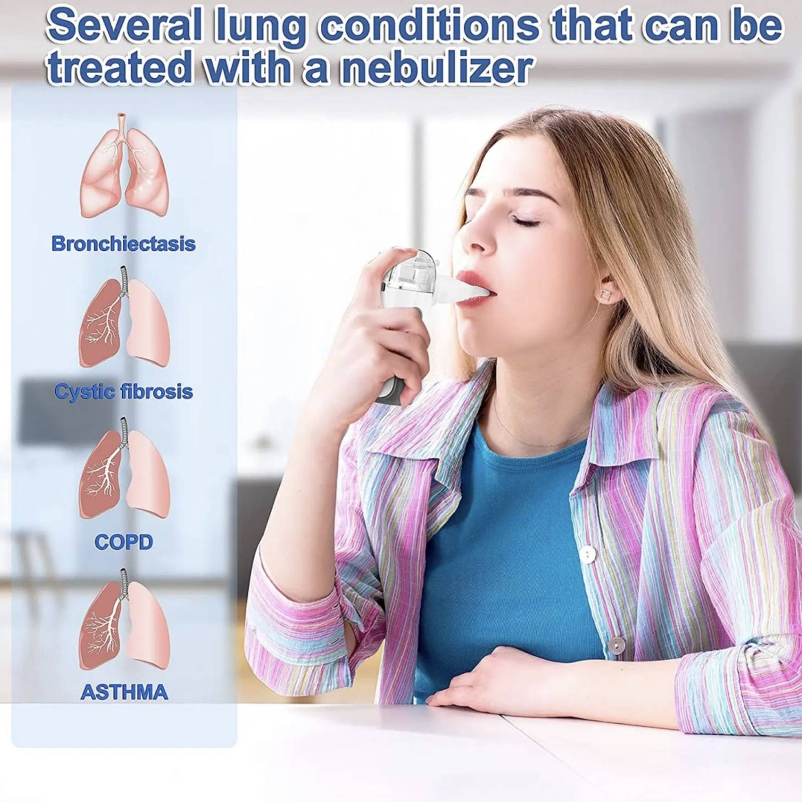 Surgitech GRAY Portable Ultrasonic Mesh Nebulizer for Asthma Kids and ...