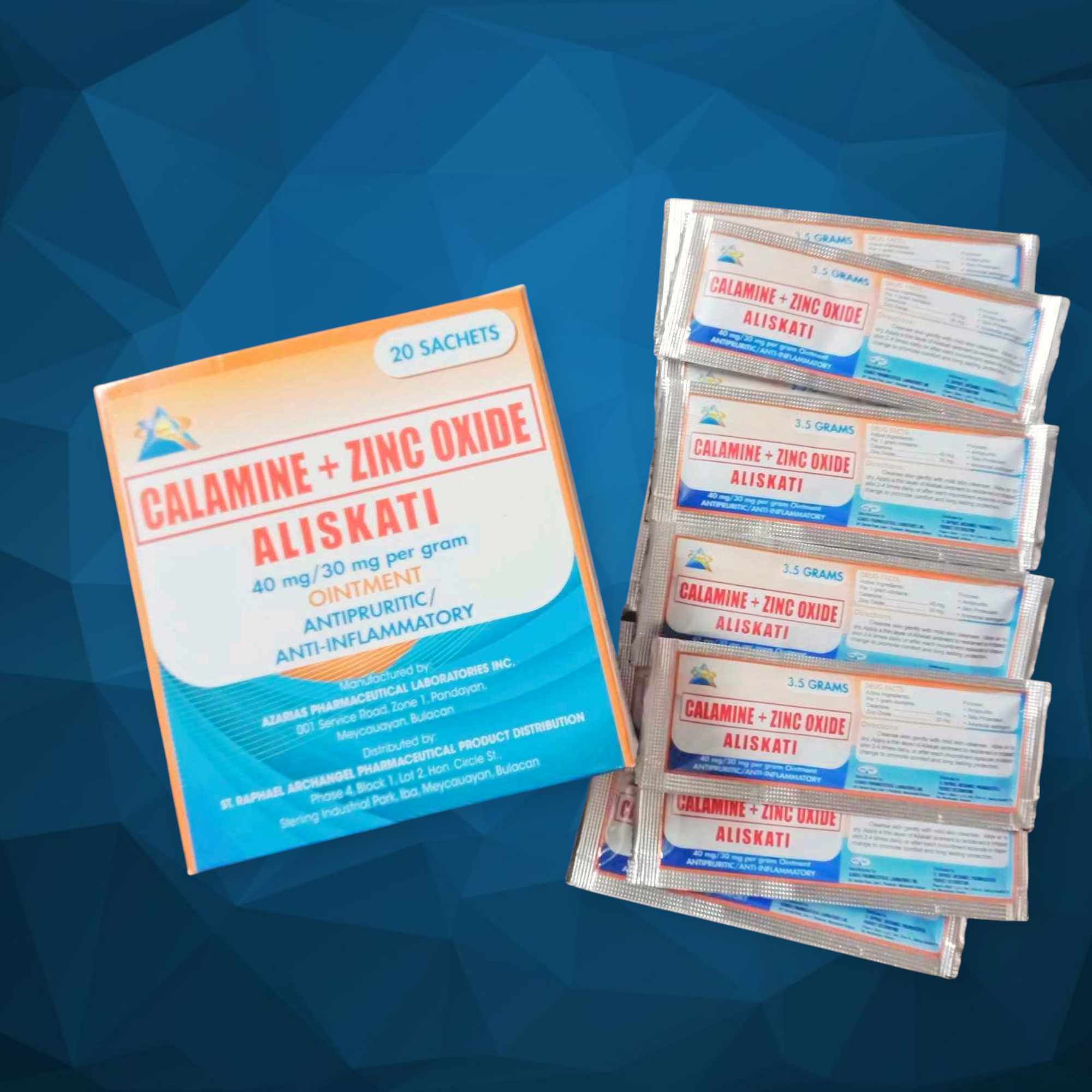 ALISKATI ( Calamine+ Zinc Oxide) 40 mg/30 mg Ointment cream 10 sachet ...