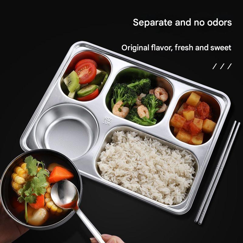 Food grade 304 stainless steel fast food tray partitions Adult meal box ...