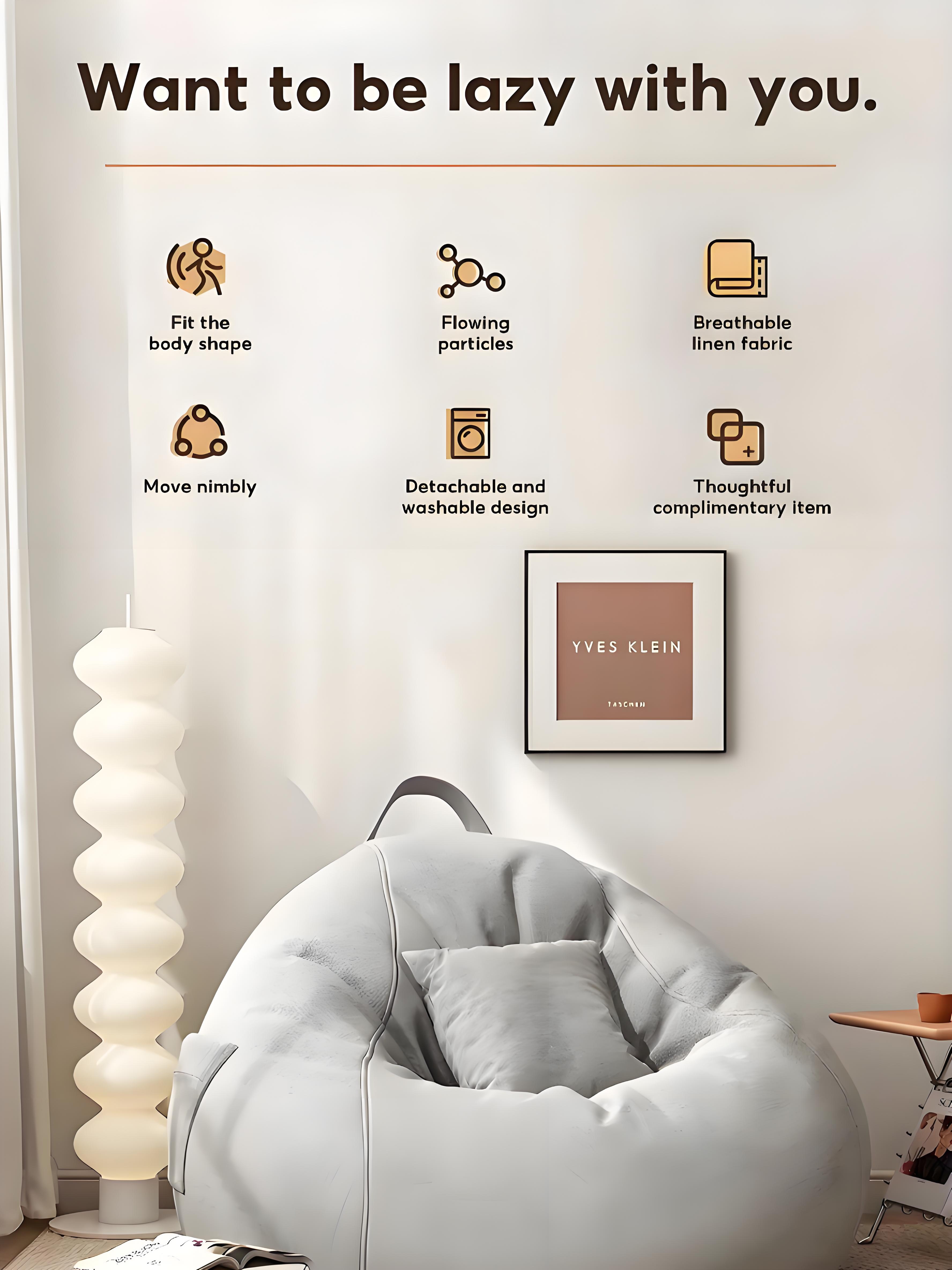 Azuer Lazy Sofa Bean Bag Soaf Chair Soft Couch Safa Bag Folding Tatami Sofa | Shopee Philippines