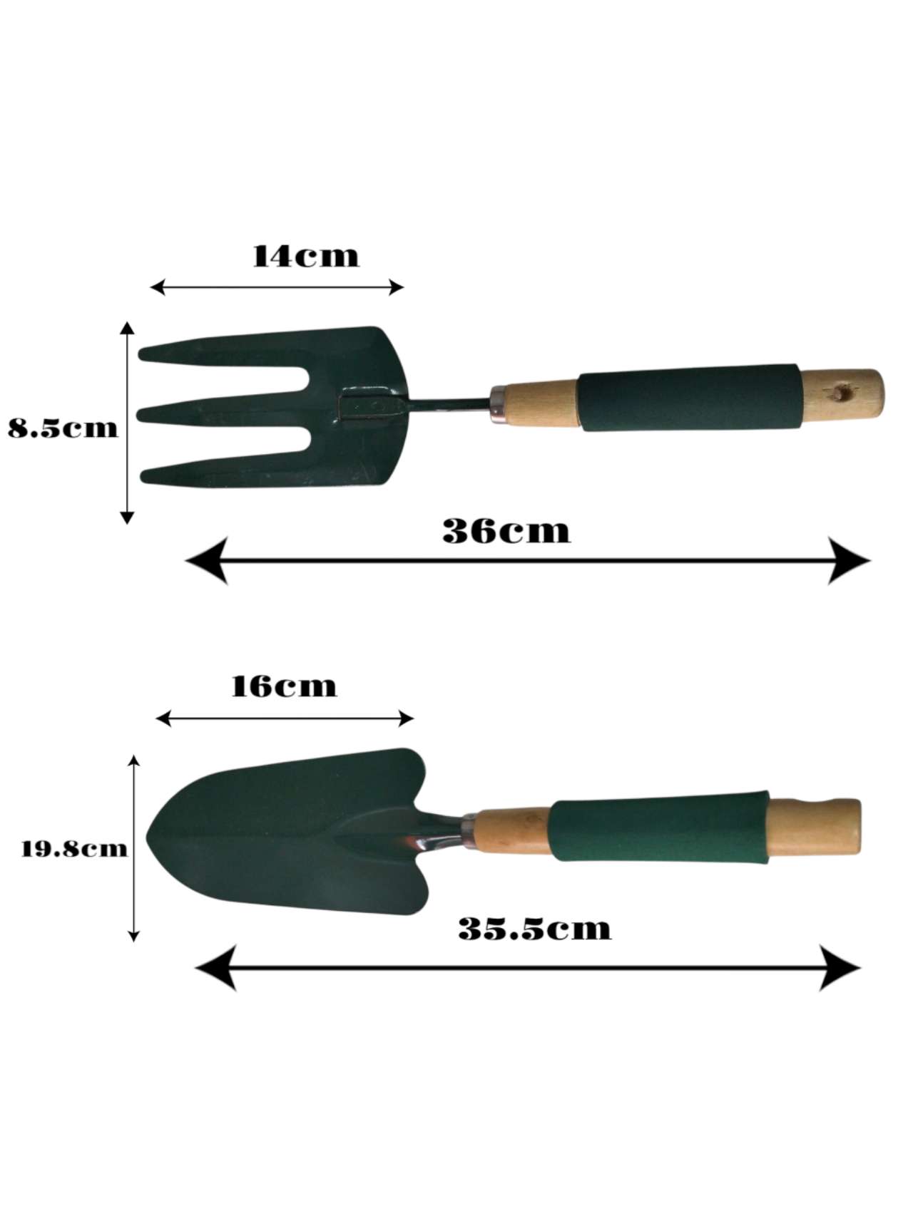 4Pcs/Set Gardening Tool Set Metal and Wood Handle - (Spoon, Rake ...
