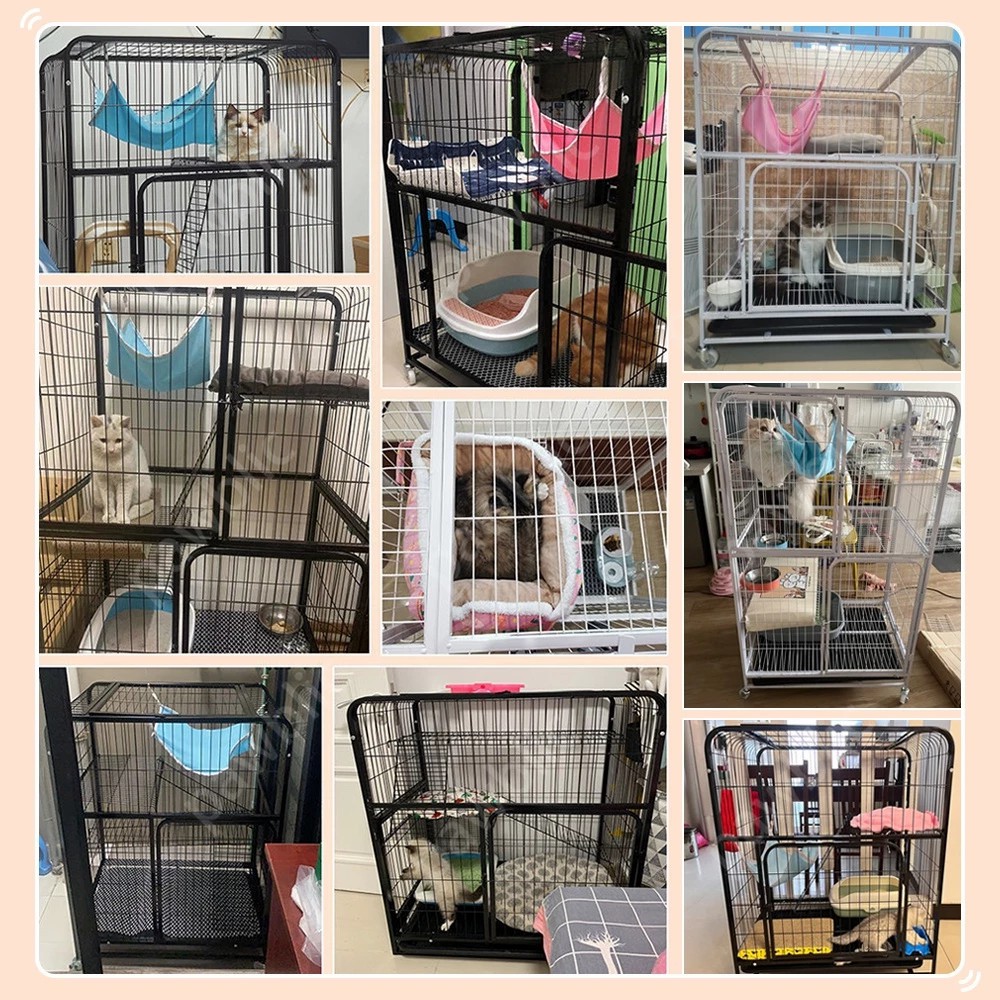 Large Space foldable multilayer Cat Cage with Wheels Heavy Duty 4/3/2 ...