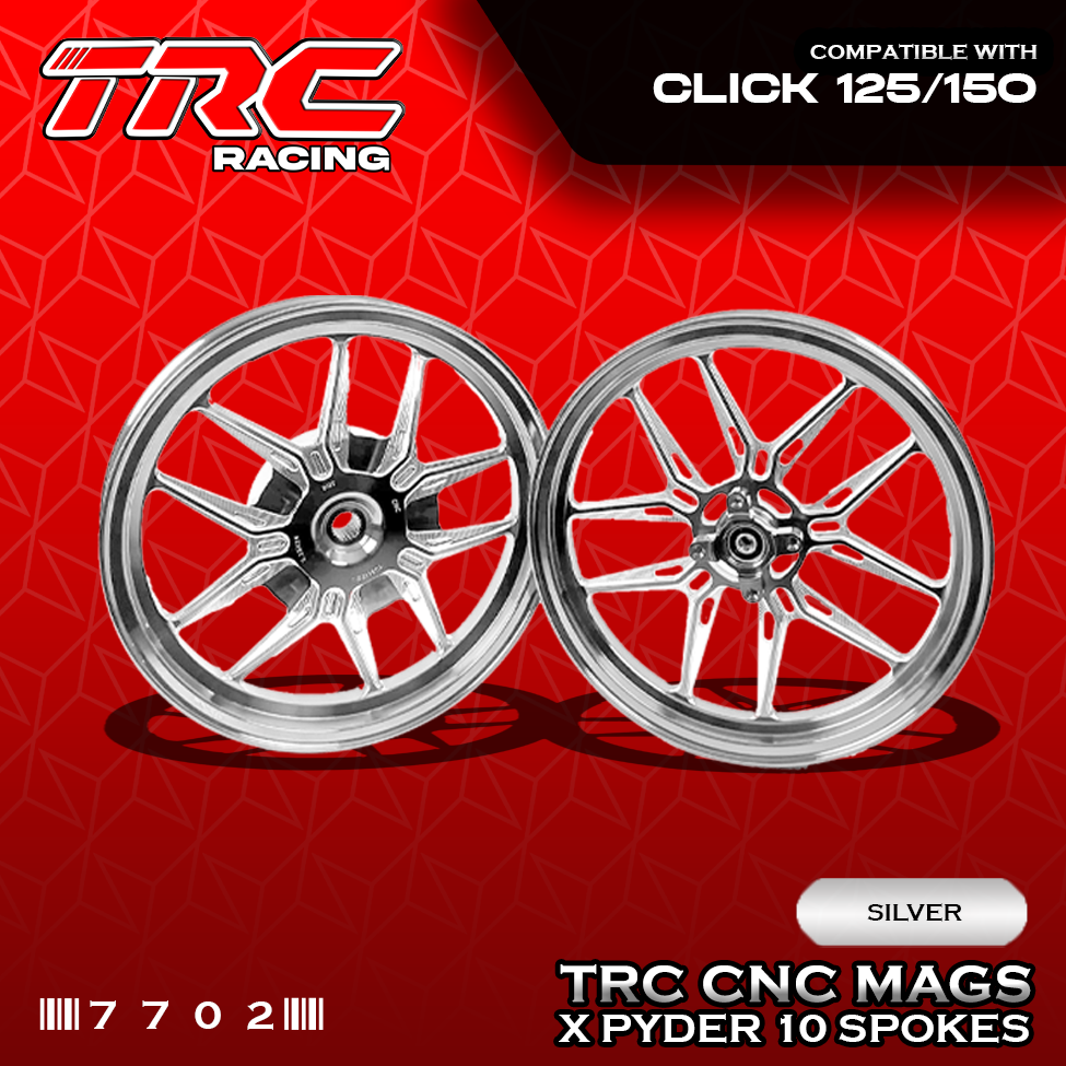 TRC CLICK CNC XPYDER 10 SPOKES MAG WHEELS (1.85F x 2.15R 14) 7702 ...