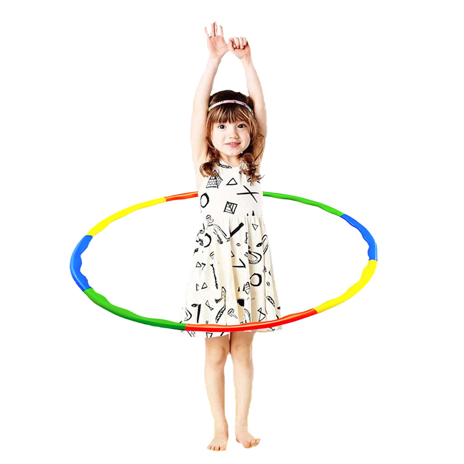 Rainbow Hula Hoop for Exercise – 77 cm Oversize Detachable Hola Hoop ...