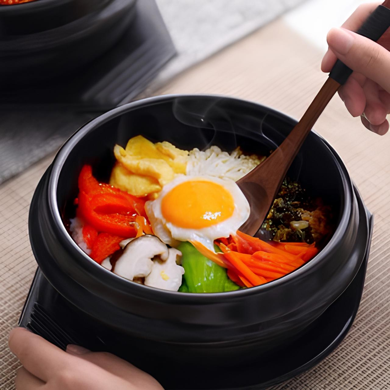 Traditional Korean Ttukbaegi Earthenware Ceramic Clay Hot Pot Black ...