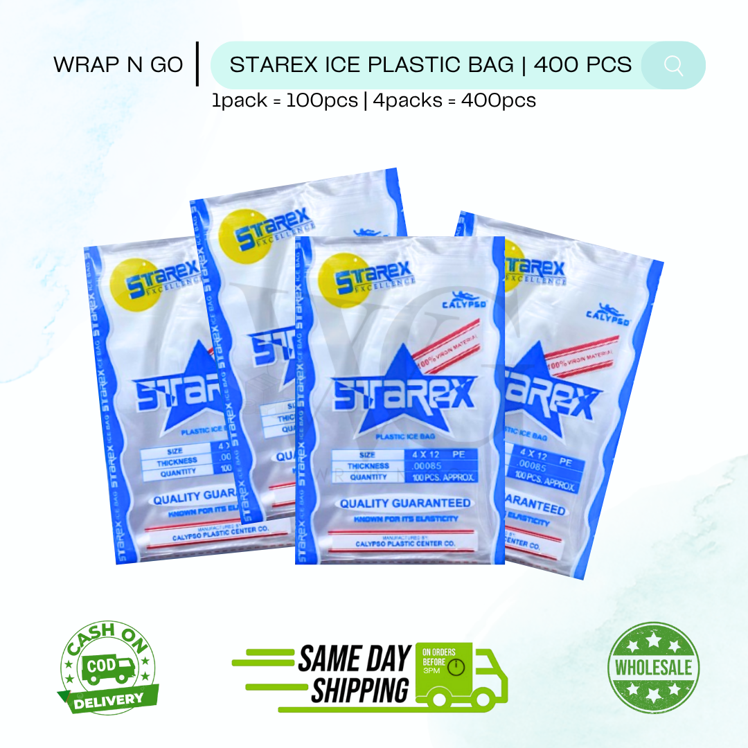 WnG Starex Ice Bag/Plastic ng Yelo | 4x12 Inches Thick & Durable ...