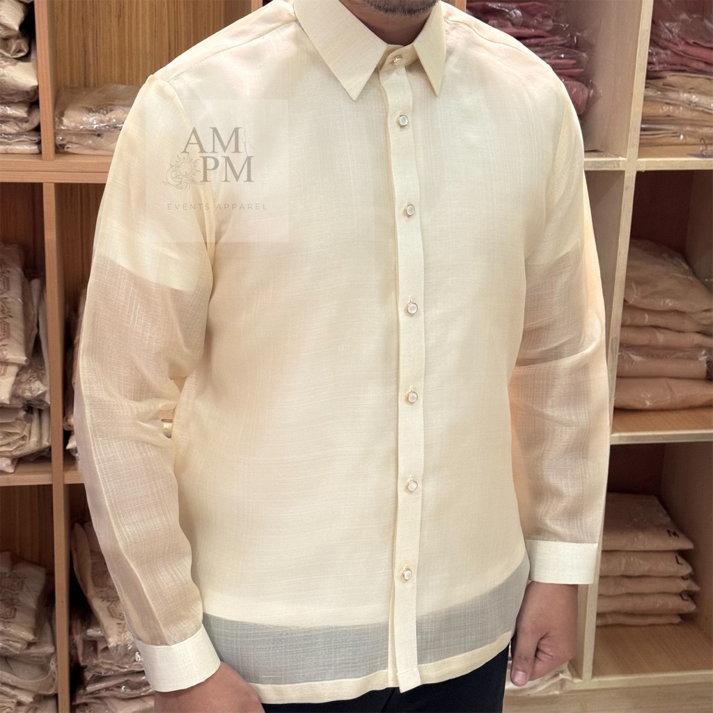 Plain Full Button Barong Tagalog Piña Cocoon (premium fabric) | Shopee ...