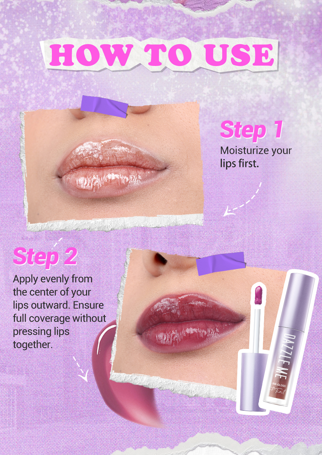 DAZZLE ME Ink-Gloss Lip Tint | 16H Dewy Finish Transfer-proof Lip Tint ...