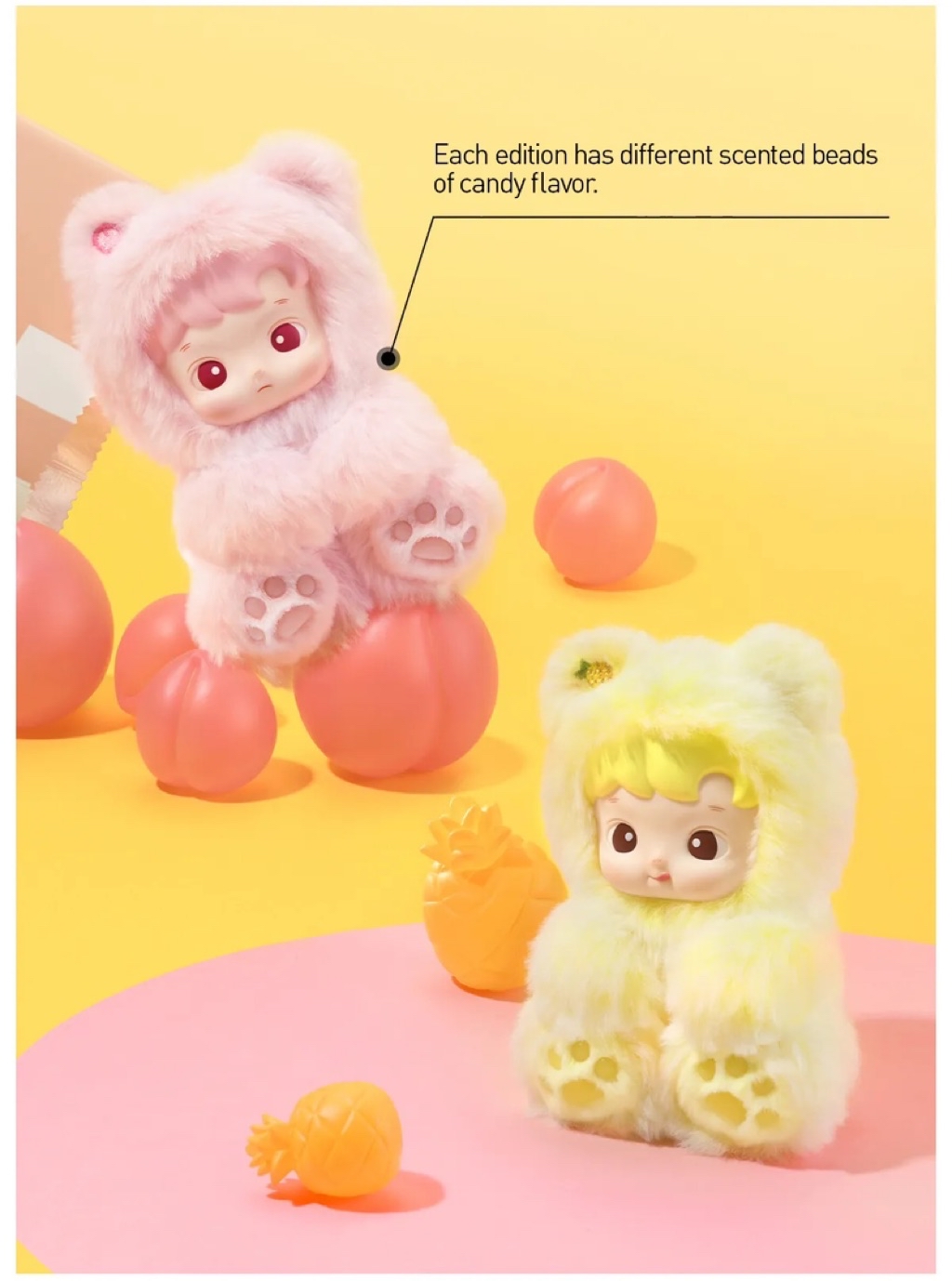 HACI PUPU Gummy Bear Series Vinyl Plush Pendant Peach Cherry Blueberry ...