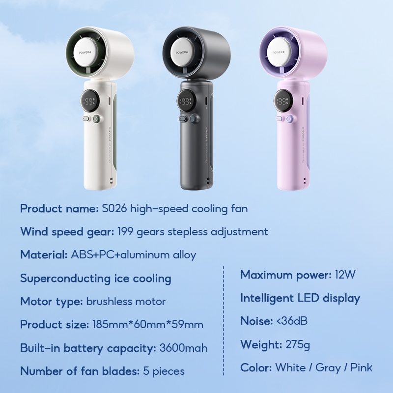 S026 High Speed Cooling Mini Fan Rechargable Portable Handheld Fan 199 ...