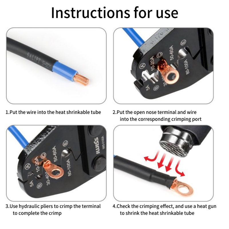 10pcs Battery Lugs Connector Knight Copper Terminal Ot Wire Connector ...