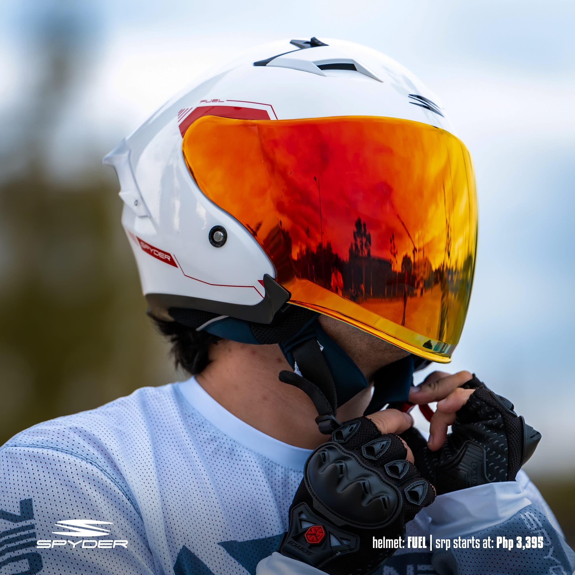 Spyder Fuel V2 Half Face Dual Visor Helmet for Motorcycle (Free Clear ...