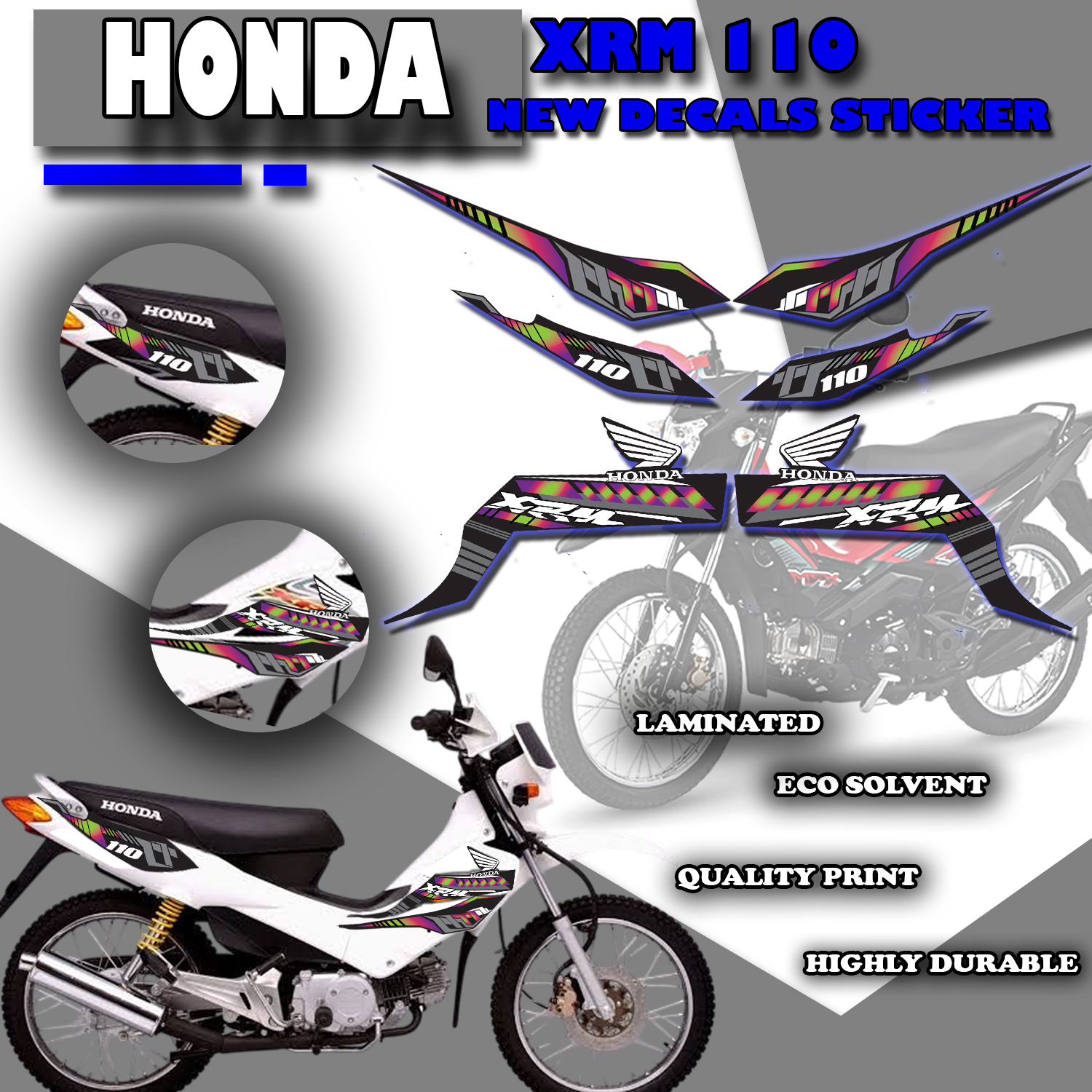 XRM110 NEW DECALS STICKER/ NEW DECALS STICKER FOR HONDA XRM110 ...