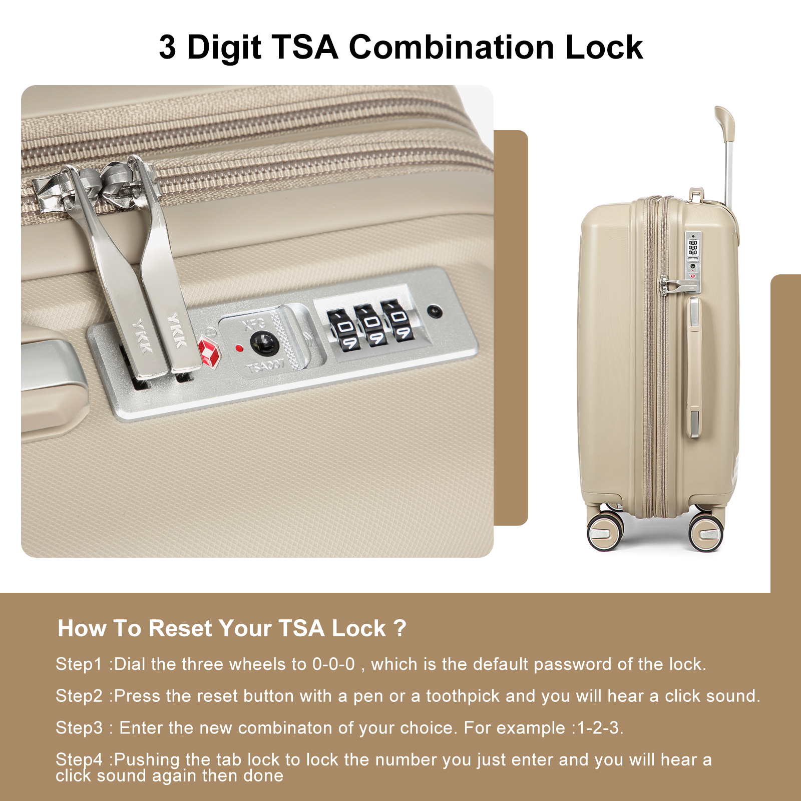 SEACHOICE Expandable 20In Cabin Suitcase Hard Shell PP Lightweight ...