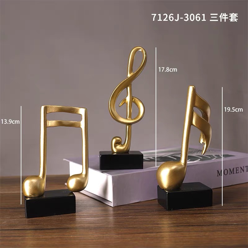 3PCS Music Decor Musical Sculpture Statue Music Note Figurine Piano ...