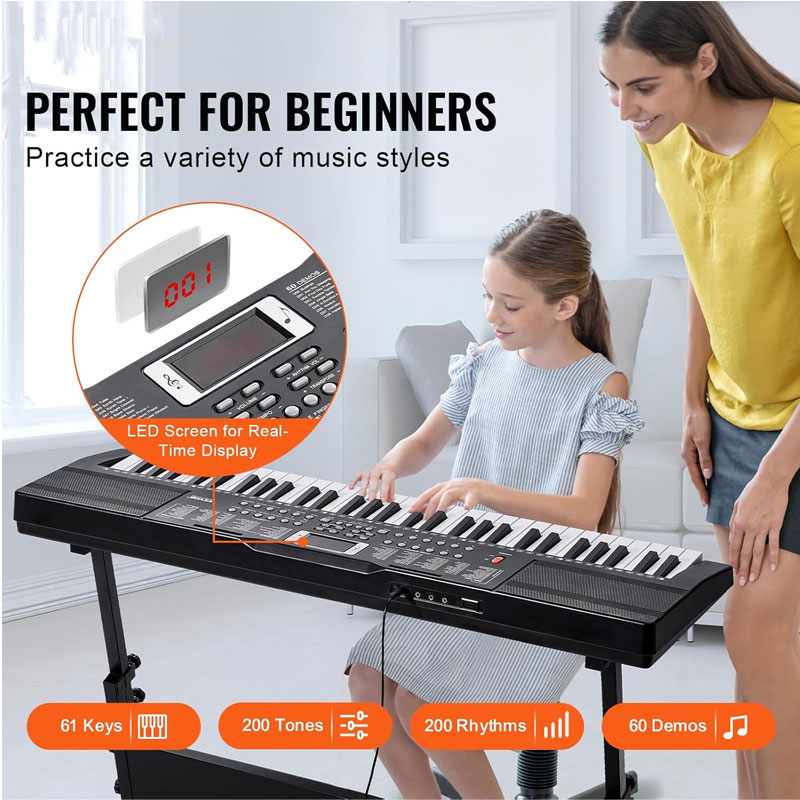 KAWES Electronic Keyboard Piano 61 Keys Beginner Digital Piano with ...