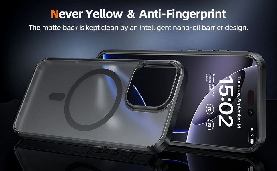 WSKEN for IP16Pro Max/15/14 Magnetic Slim Fit Case[Skin Friendly] Translucent Shockproof Phone ...