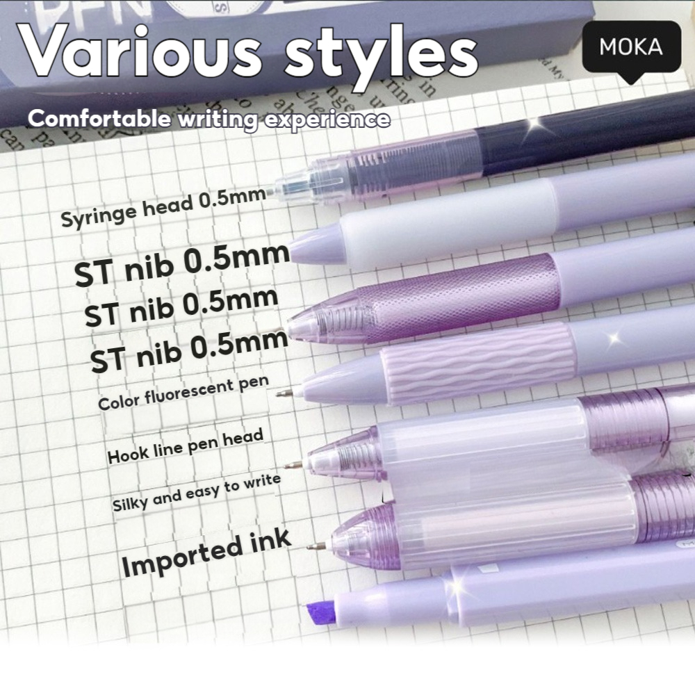 Gel Pen Set with Quick-Drying Black Ink for Smudge-Free Writing, 7Pcs ...