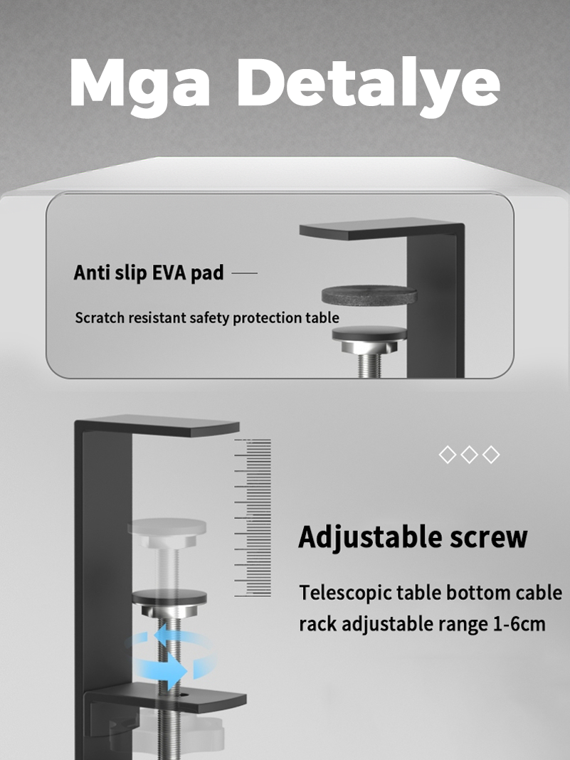 Heavy Duty Adjustable Under Desk Wire Rack Organizer NoDrill Design for ...