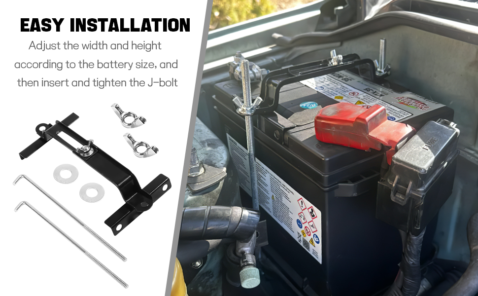 Adjustable Battery Hold Down, Car Battery Tie Down Holder Kit ...