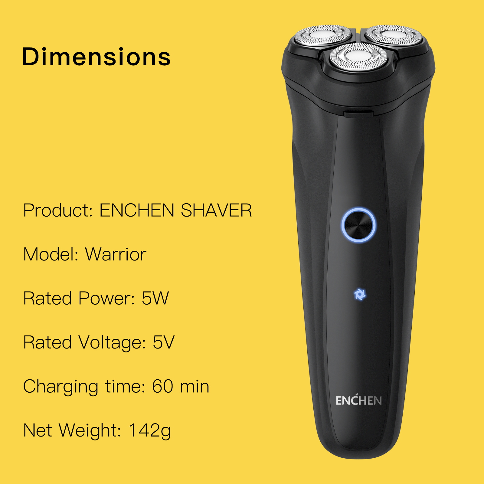 ENCHEN Flexiable 3D Rotary Electric Shaver Warrior Wet&Dry Shave Pop-Up ...