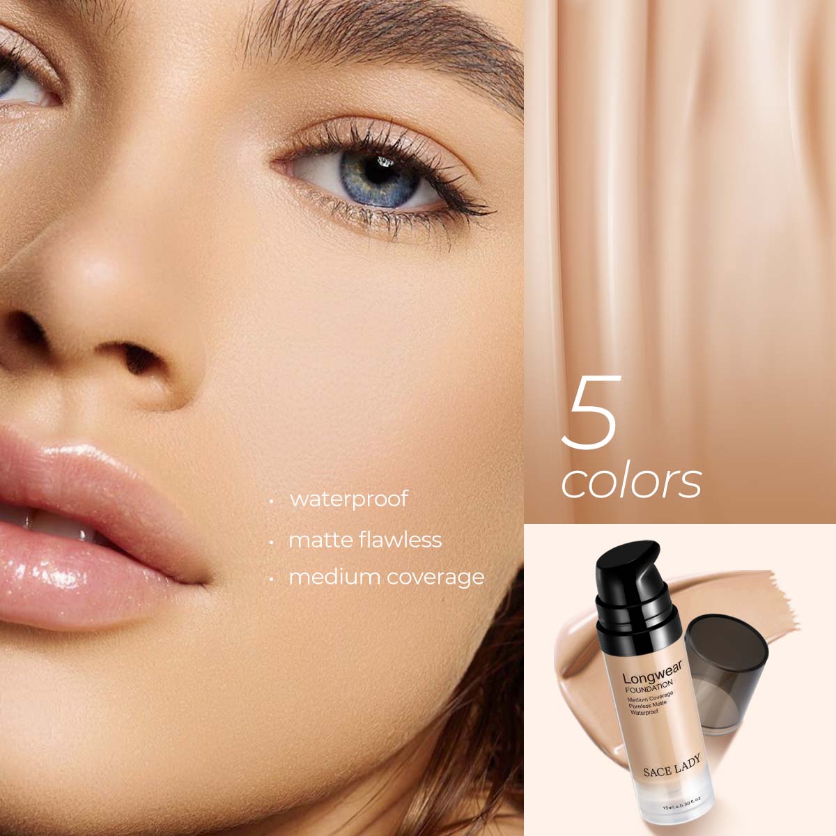 SACE LADY Long Lasting Liquid Foundation & Matte Oil Control Face ...