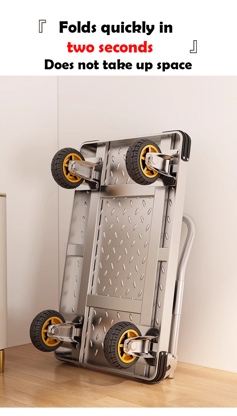 Push Cart Trolley Foldable Trolley Cart Aluminum Portable Heavy Duty ...