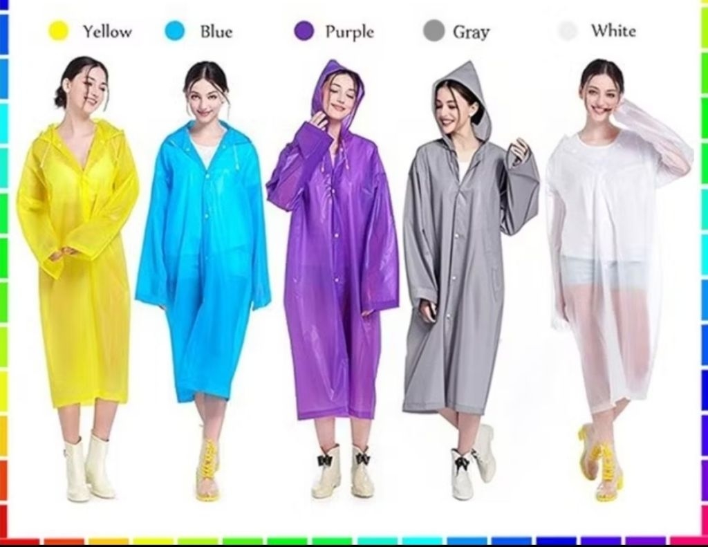 EVA Portable Unisex Fashion Clear Thicken Rain Coat | Shopee Philippines
