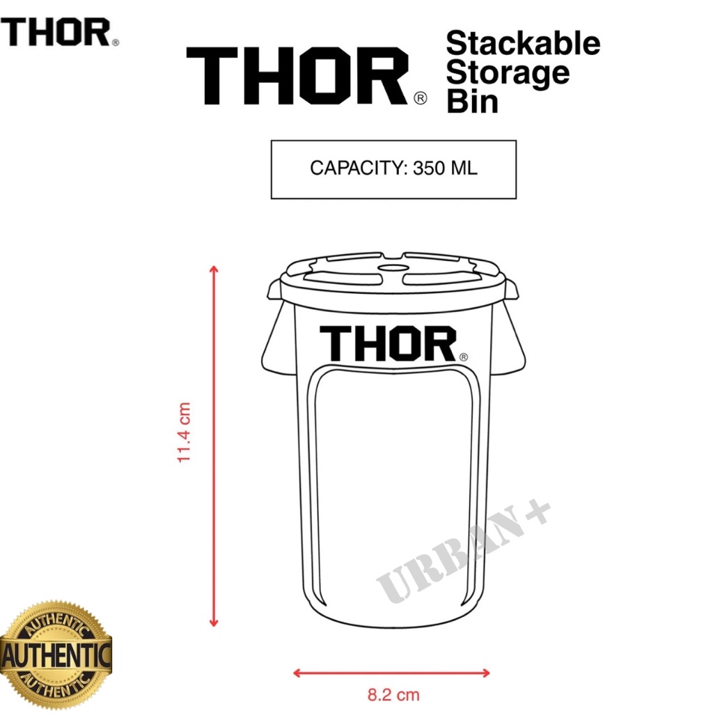 THOR Mini Round Container Bin with Lid 350ML | Shopee Philippines